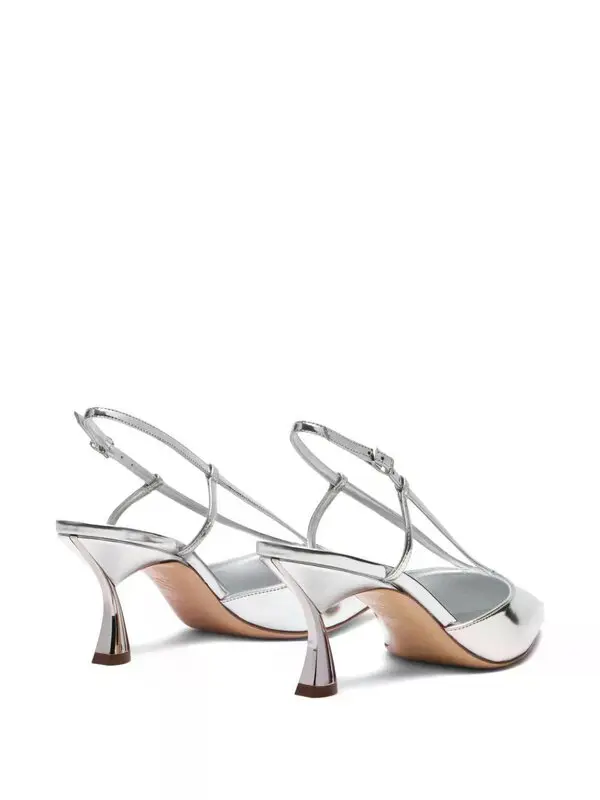 Casadei Mirrored Finish Buckled Slingback Pumps