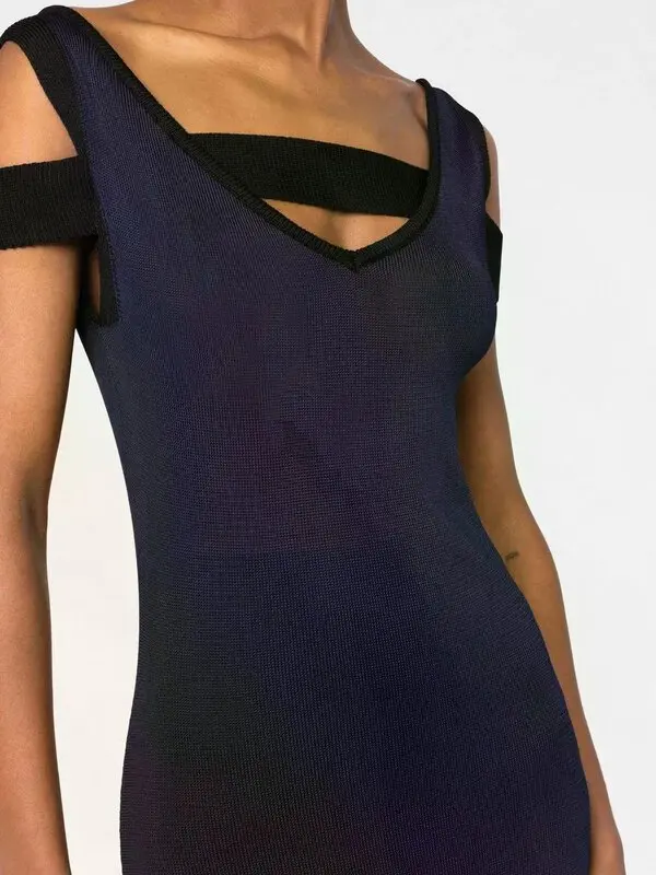 Jacquemus Navy Linen Blend Semi-sheer Maxi Dress