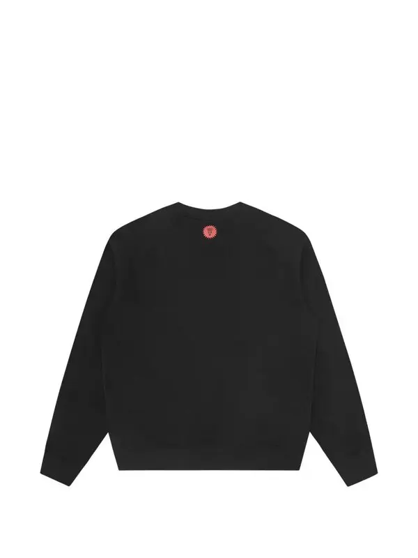 ICECREAM Crew Neck Sweatshirt With Running Dog Print - Black
