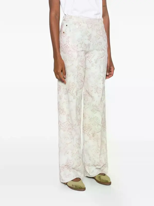 FORTE_FORTE Printed Wide-leg Trousers