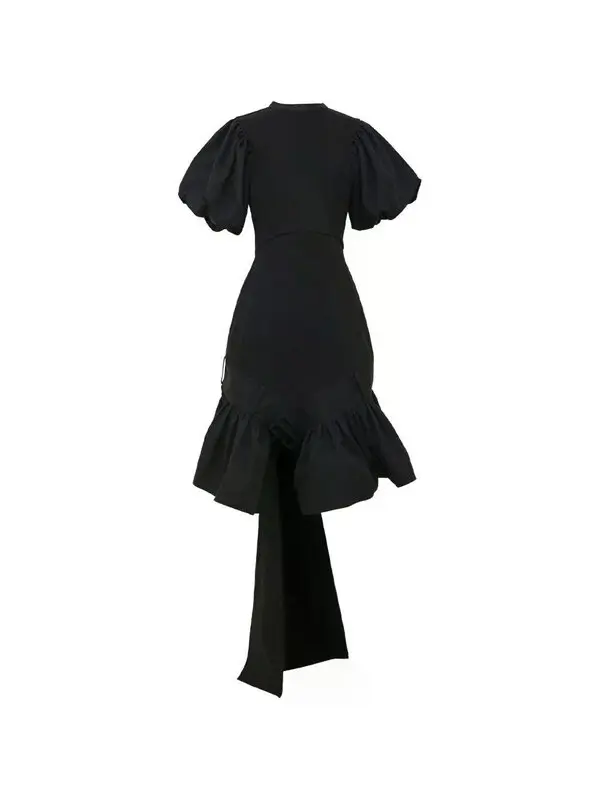 Rokh Ruffled Puff-sleeve Midi Dress