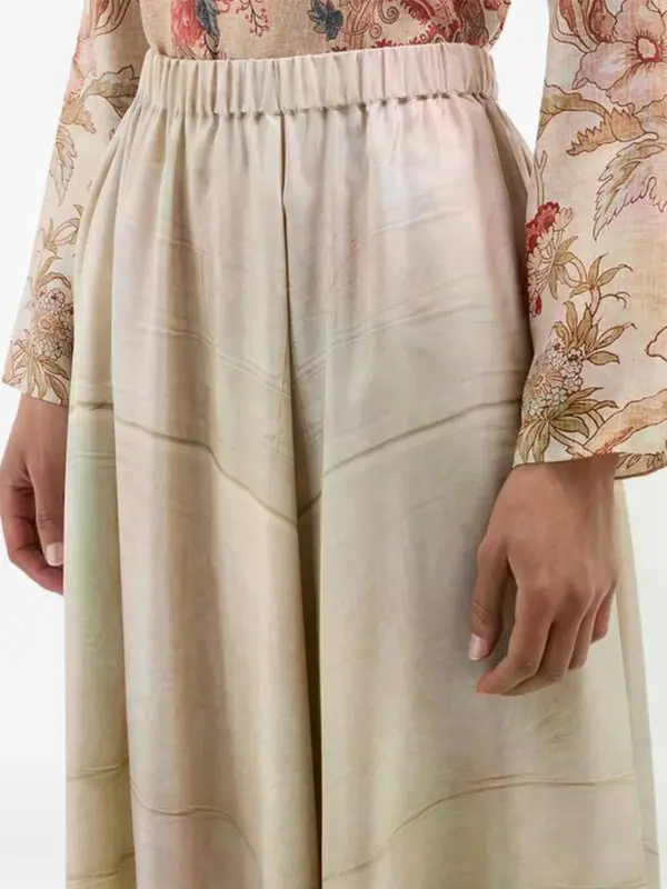 PIERRE-LOUIS MASCIA A-line Silk Midi Skirt With Floral Detail