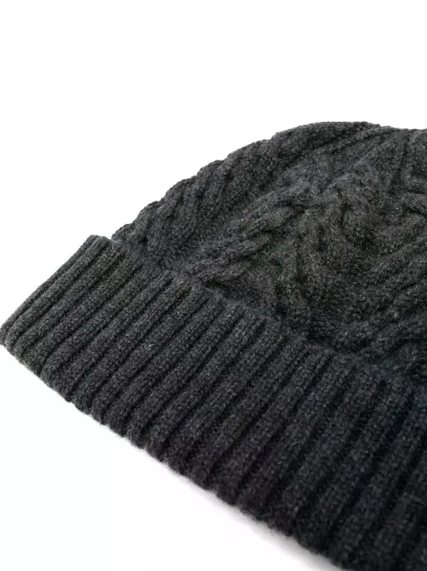 MOORER Logo-plaque Cashmere Beanie - Grey