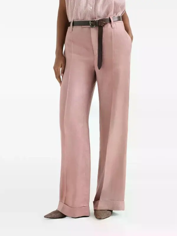 Brunello Cucinelli Diagonal Flared Trousers - Pink
