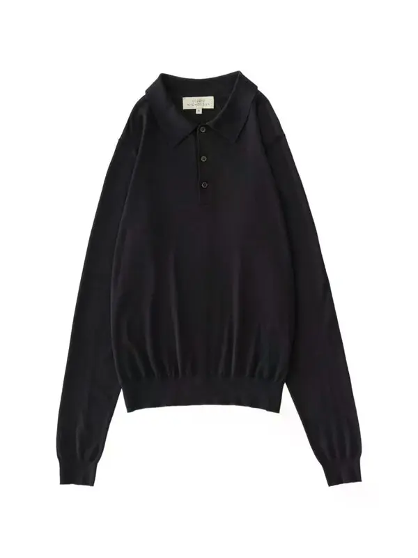 Studio Nicholson Pilote Logn-sleeves Polo Shirt - Blue