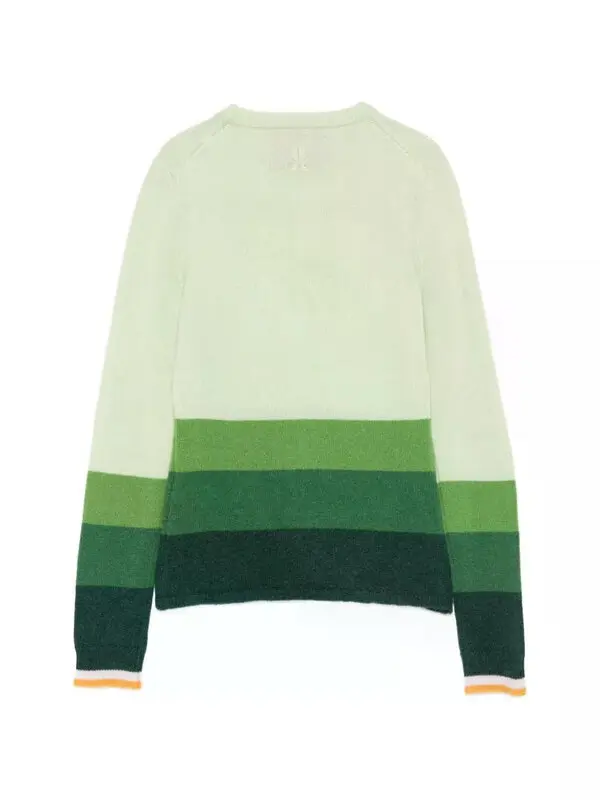 La DoubleJ Striped Round Neck Sweater - Green