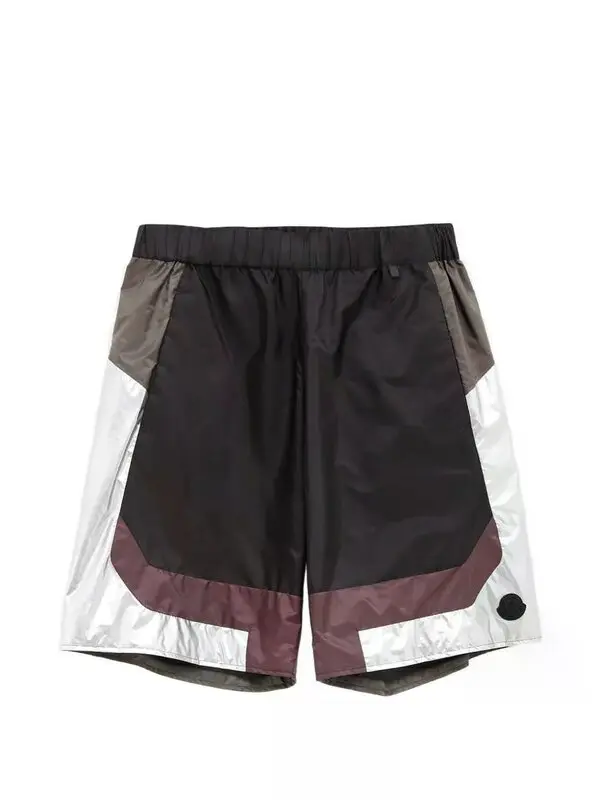 Moncler Colourblocked Logo Patch Shorts - Black