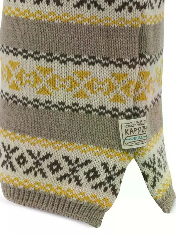 Kapital Pom-pom Striped Knit Balaclava