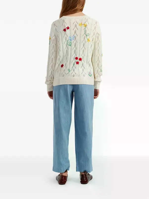 Chinti & Parker Floral-embroidered Sweater