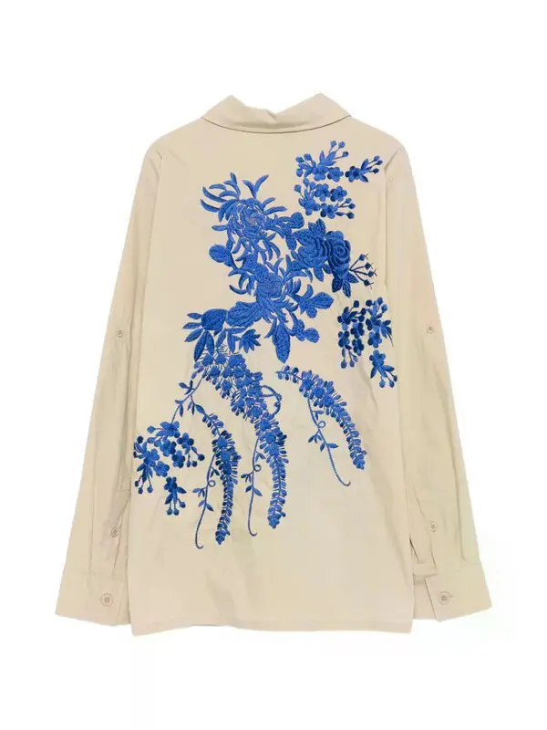 P.a.r.o.s.h Embroidered Chest Pocket Shirt - Neutrals