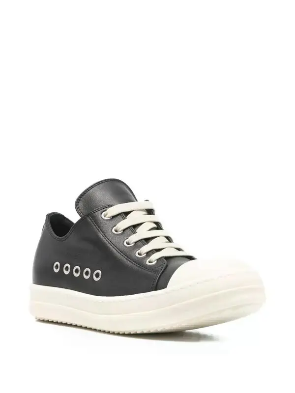 Rick Owens Leather Sneakers - Black