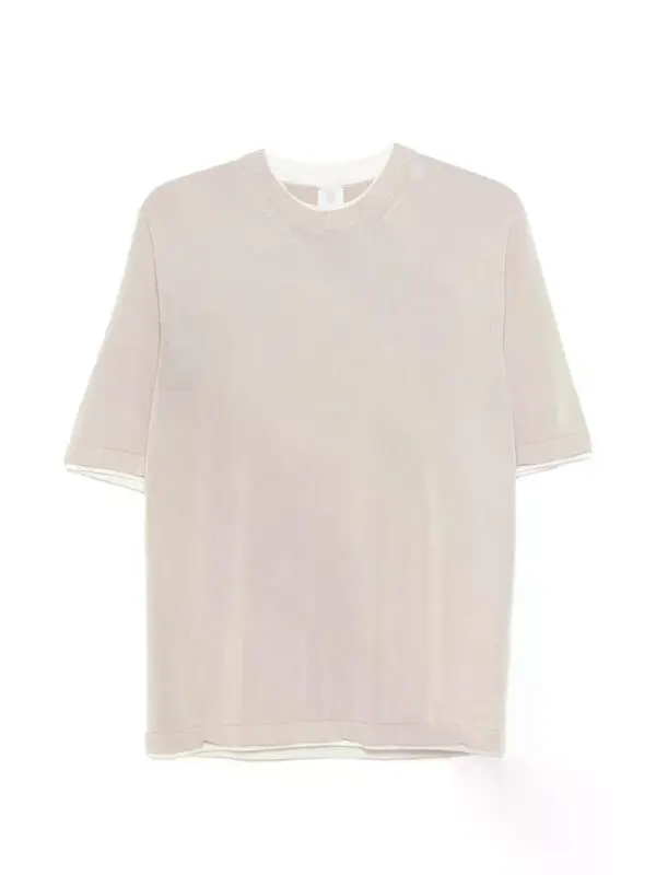 Eleventy Round Neck Trim Sweater