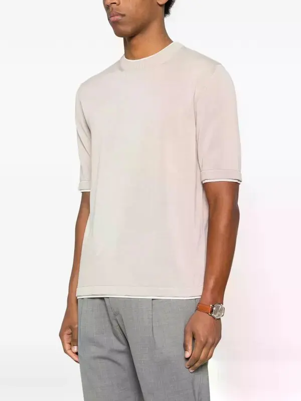 Eleventy Round Neck Trim Sweater