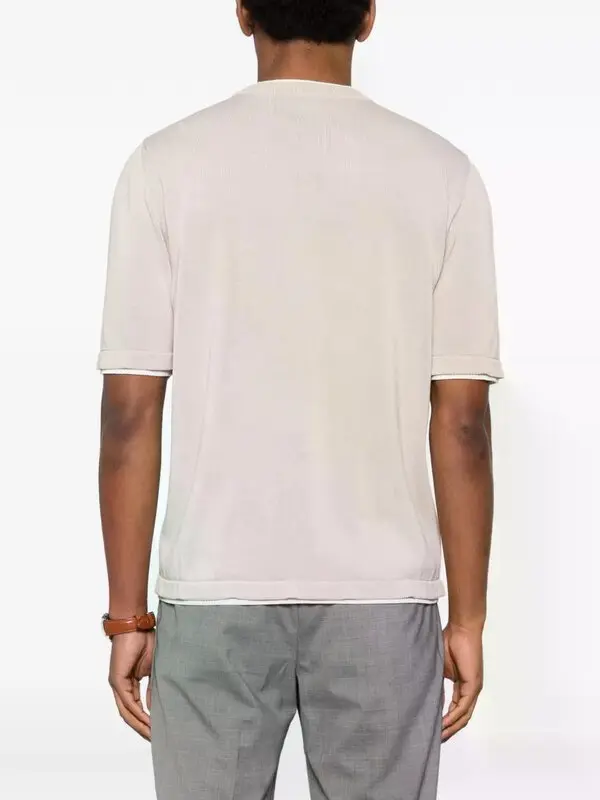 Eleventy Round Neck Trim Sweater