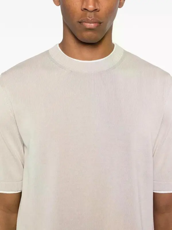 Eleventy Round Neck Trim Sweater