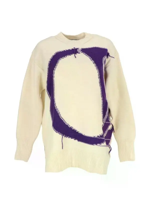 Off-White Cream Graphic Crewneck Top