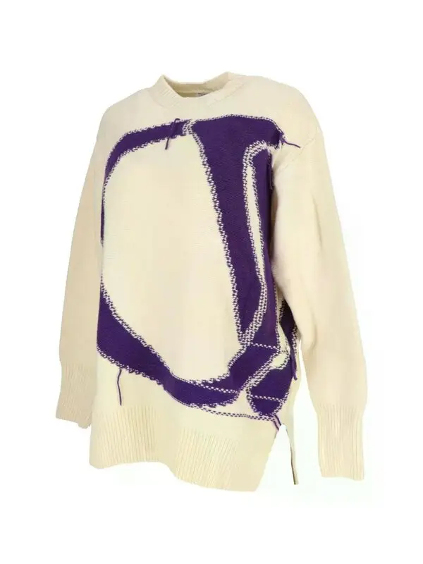 Off-White Cream Graphic Crewneck Top