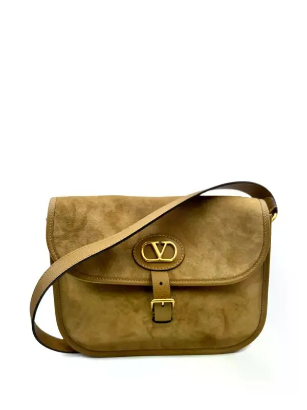 Valentino Garavani Antibes Suede Shoulder Bag - Neutrals