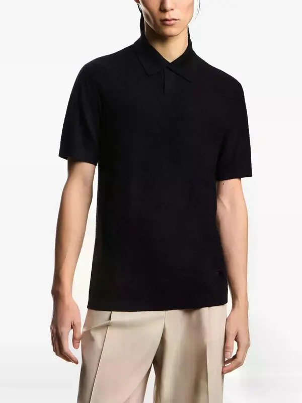 Emporio Armani Textured Polo Pullover