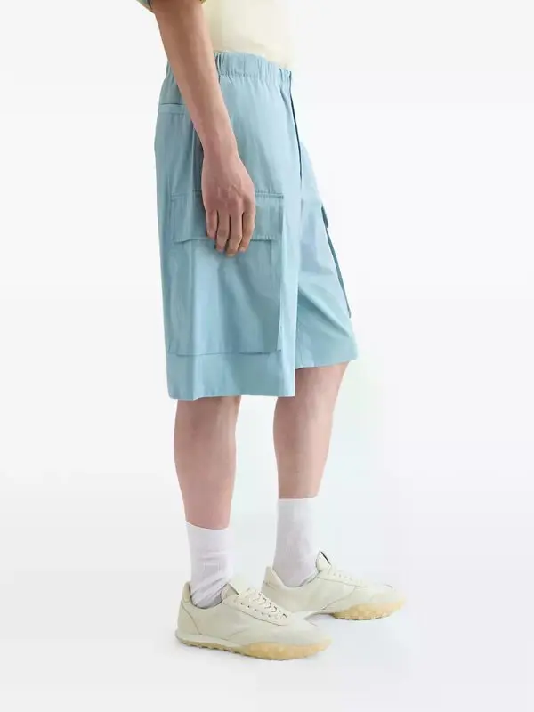 JIL SANDER Poplin Texture Cotton Cargo Shorts