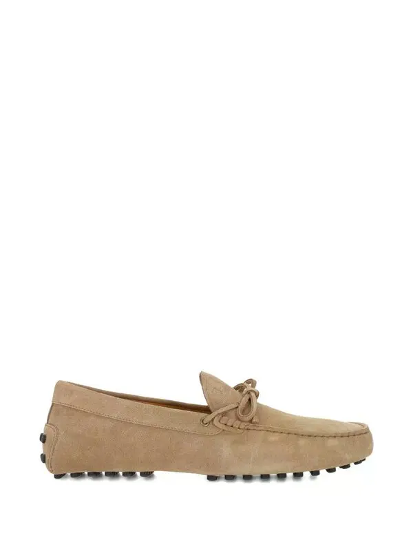 TOD'S Tie Detail Suede Loafers - Neutrals