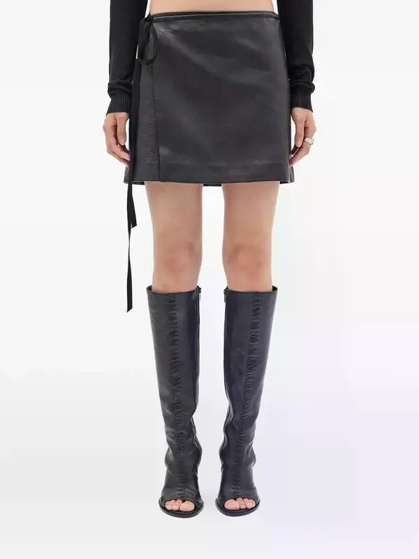 ANN DEMEULEMEESTER Leather Mini Skirt - Black
