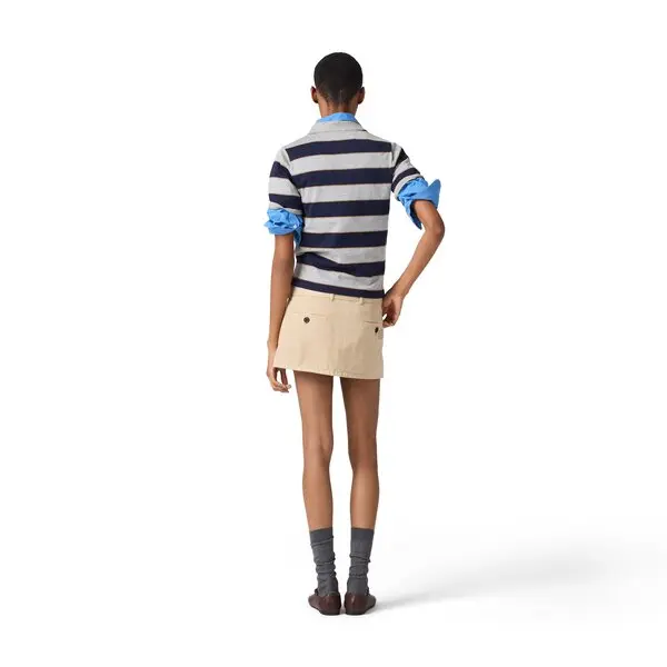 Miu Miu Gabardine Mini Skirt With Removable Belt - Beige