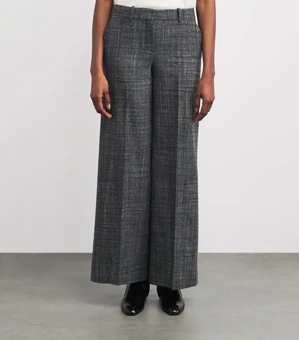 Theory Wool-blend Tailored Wide Leg Trousers