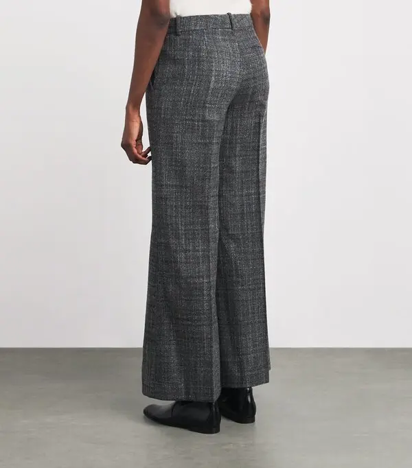 Theory Wool-blend Tailored Wide Leg Trousers