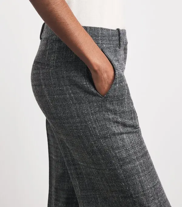 Theory Wool-blend Tailored Wide Leg Trousers