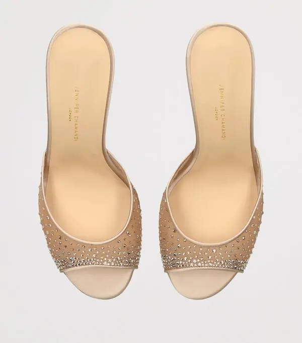 Jennifer Chamandi Embellished Guido Mules 85 - Nude