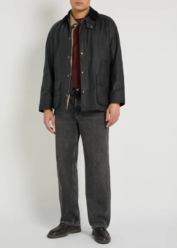 Barbour Ashby Waxed Cotton Jacket - Navy