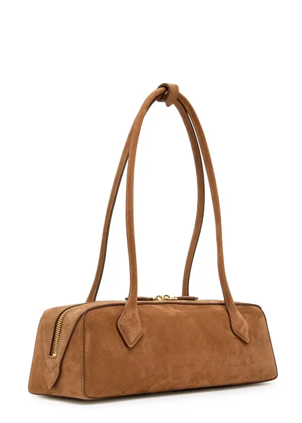 Alaïa Le Teckle Grained Nubuck Shoulder Bag - Brown