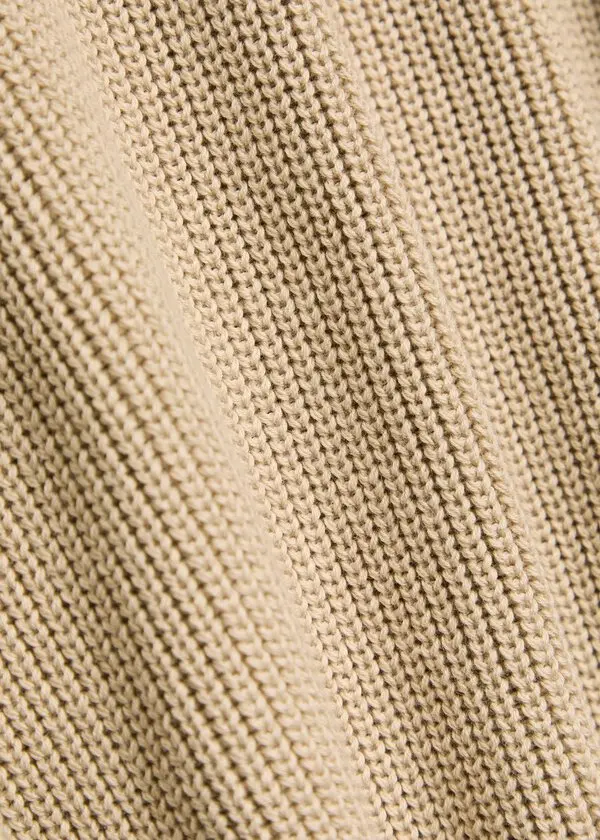 LARDINI Ribbed Knit Cotton Polo Shirt