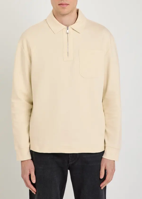 BOSS Half-zip Cotton-blend Sweatshirt With Chest Pocket