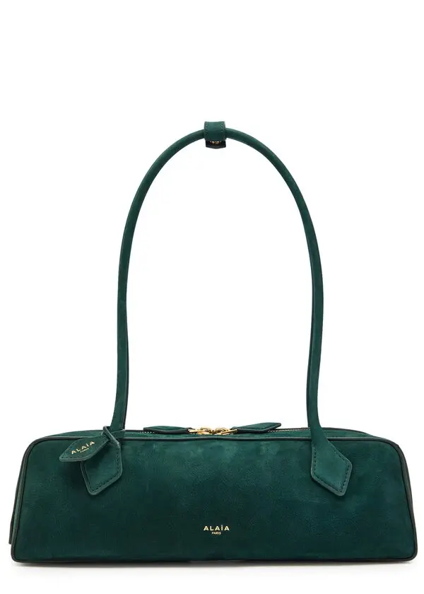 Alaïa Le Teckle Medium Grained Nubuck Shoulder Bag - Dark Green