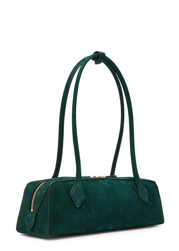 Alaïa Le Teckle Medium Grained Nubuck Shoulder Bag - Dark Green
