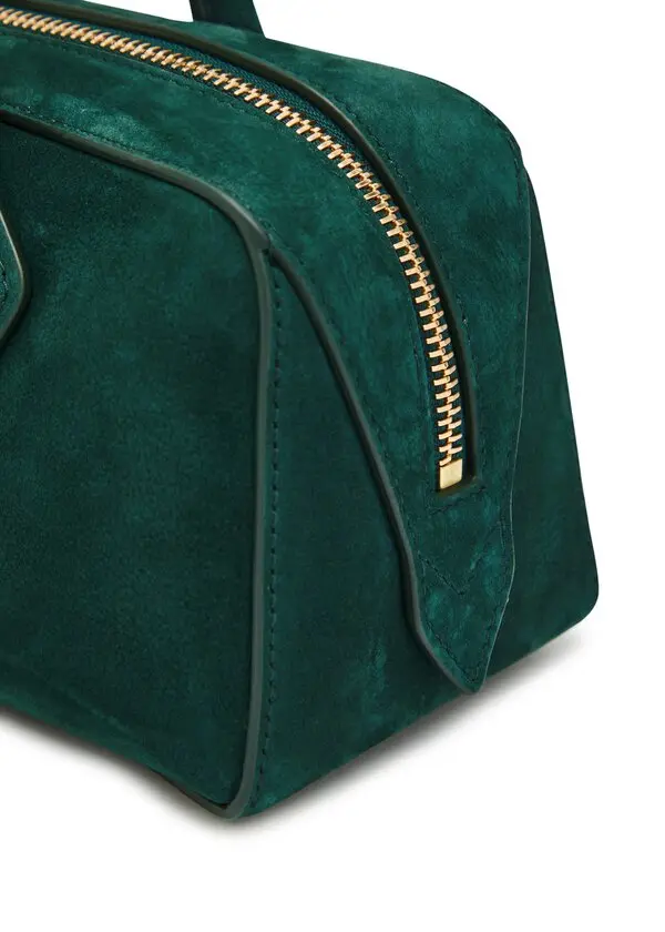 Alaïa Le Teckle Medium Grained Nubuck Shoulder Bag - Dark Green