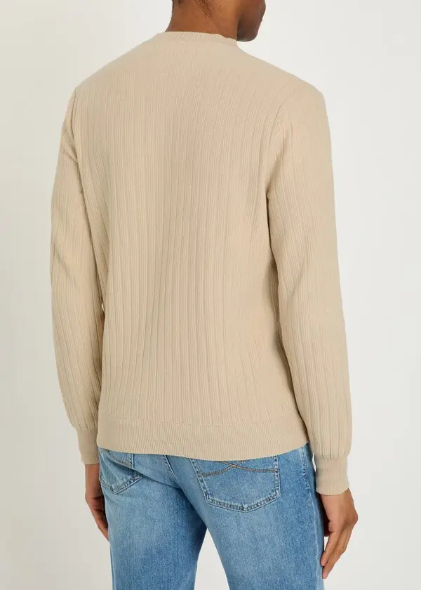 LARDINI Ribbed Fine-knit Cotton Jumper
