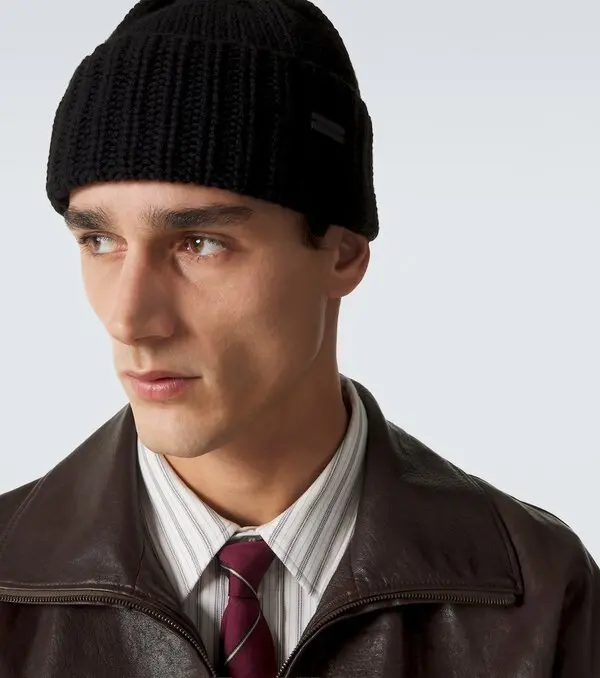 Saint Laurent Ribbed Cashmere Beanie