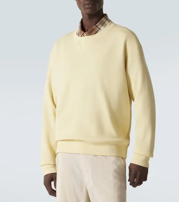 Visvim Jumbo Wool And Cotton Sweatshirt - Yellow