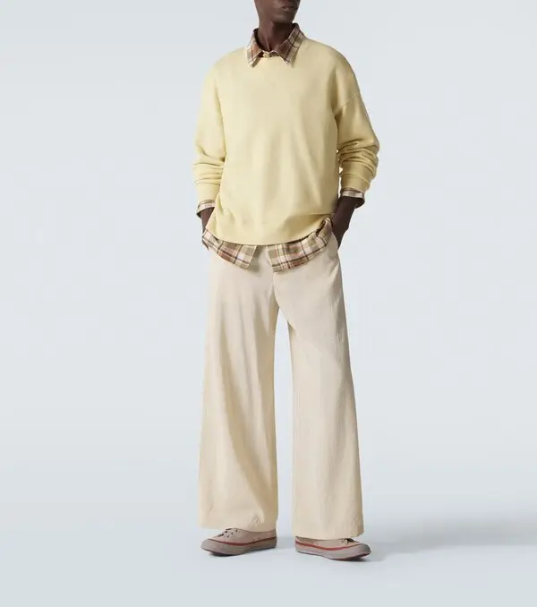 Visvim Jumbo Wool And Cotton Sweatshirt - Yellow