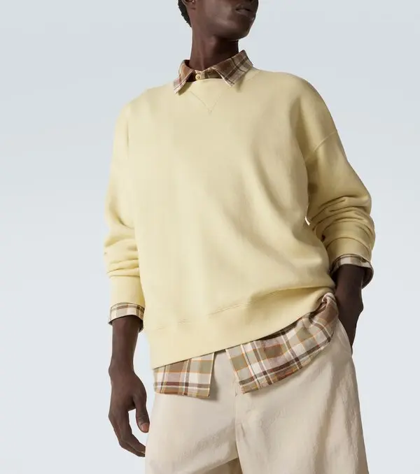 Visvim Jumbo Wool And Cotton Sweatshirt - Yellow