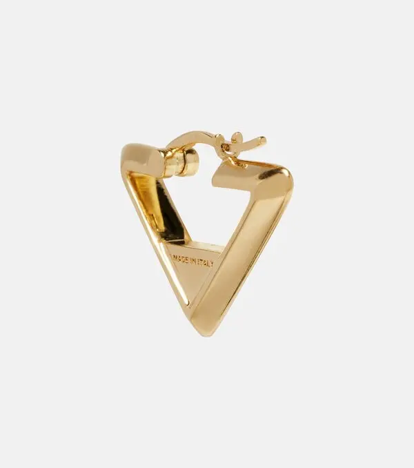 Prada Logo Triangle Hoop Earrings