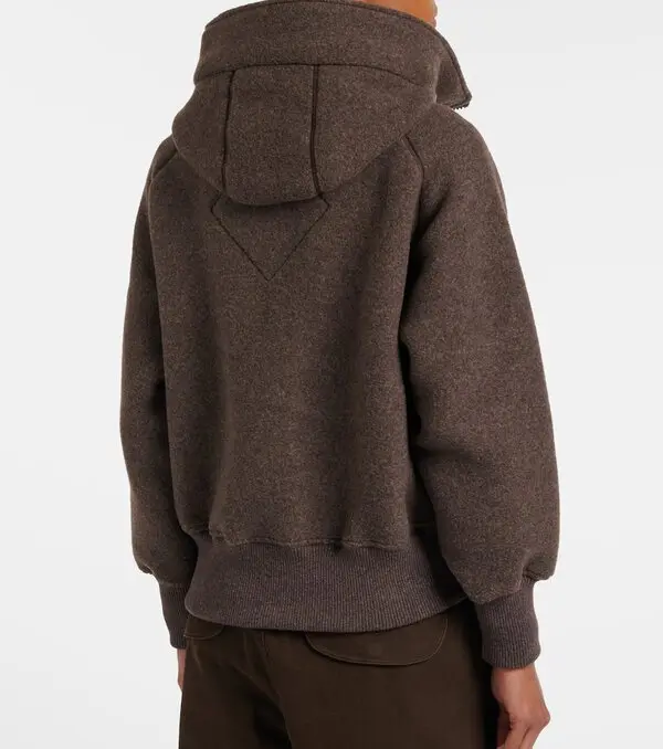 Canada Goose Label Wool-blend Zip-up Jacket With Drawstring Hood