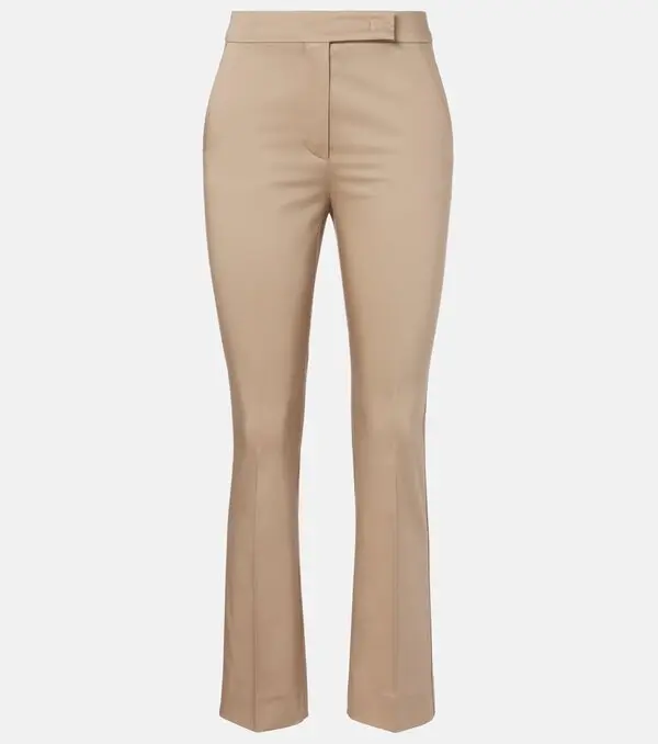 Max Mara Cropped Cotton-blend Slim Pants