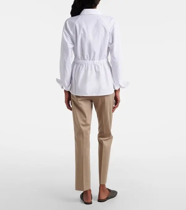 Max Mara Cropped Cotton-blend Slim Pants