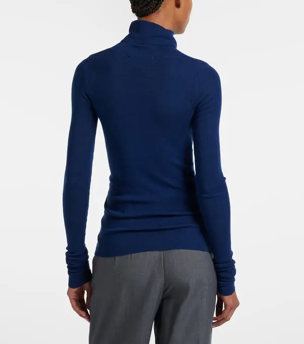 THE FRANKIE SHOP Utica Wool And Cotton Turtleneck Sweater - Blue