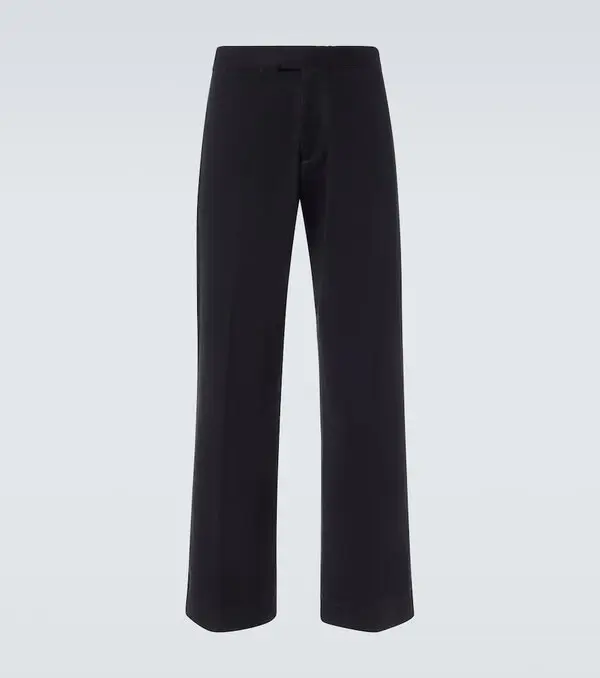 TOM FORD Cotton Drill Wide-leg Trousers - Black