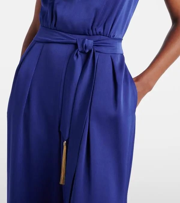 Max Mara Donata Jumpsuit In Blu Cobalto